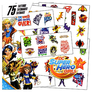 DC Super Hero Girls - 75 Assorted Temporary Tattoos