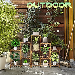 AWLYLNLL Wood Plant Stand Indoor for Living Room,Mutilple Plants Tiered Plant Shelf Outdoor Garden Decor , Ladder Plant Holder Table Plant Pot Stand for Window Balcony Home Decor