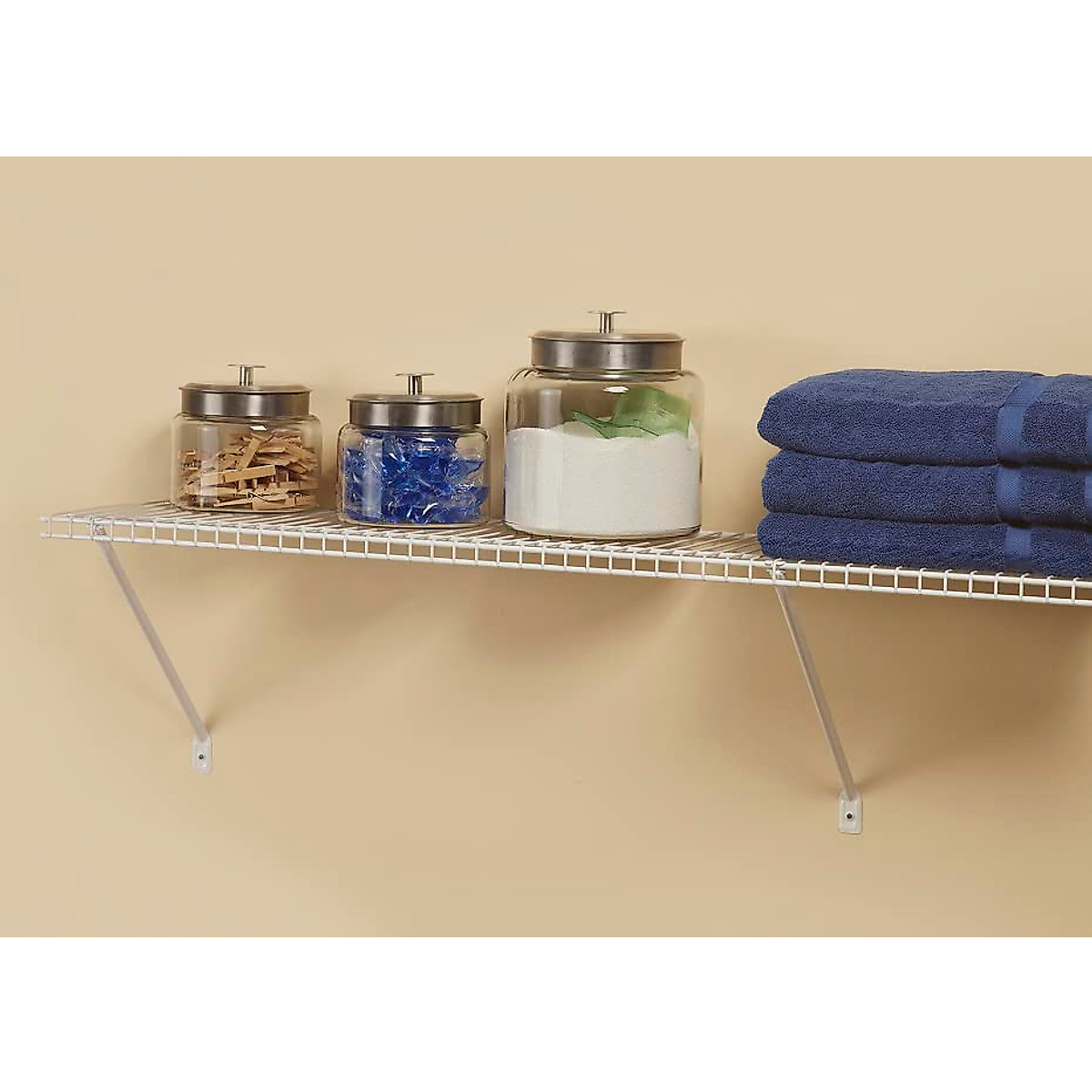 ClosetMaid Wire Shelf Kit with Hardware, 4 Ft. Wide, for Pantry, Closet, Laundry, Utility Storage, White Vinyl Finish