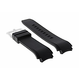 Ewatchparts 26MM SILICONE RUBBER BAND STRAP COMPATIBLE WITH IWC 3538 DUAL CROWN AQUATIMER AUTOMATIC