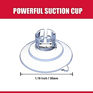 Miuezuth Mini Christmas Light Suction Cups [Set of 60] - Small Holiday Light String Hooks Holders, Clear Rope Light Caddy Window Glass Suction Cup Clips Hang Seasonal Xmas Decorations