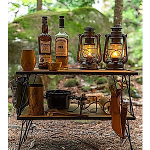 camping moon 2Pcs Outdoor Folding Multipurpose Storage Rack with Carrying Bag, Steel Plating Black T-230-2T