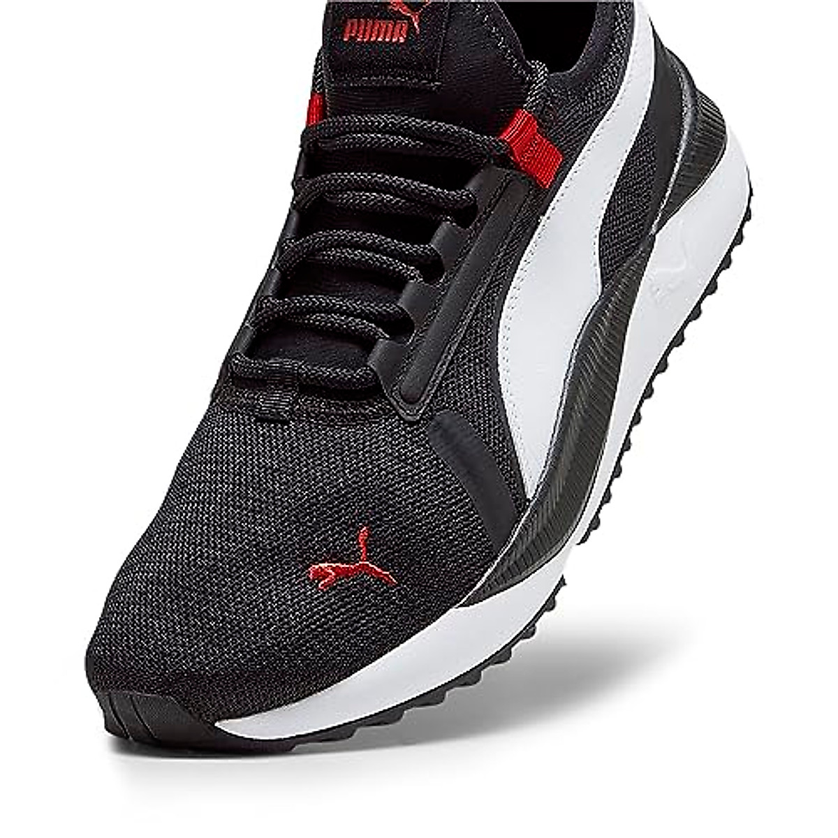 PUMA Mens Pacer Future Sneaker, PUMA Mens Black-PUMA Mens White-For All Time Red, 10
