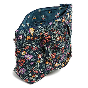 Vera Bradley Cotton Slouchy Tote Bag, Fresh-Cut Floral Green