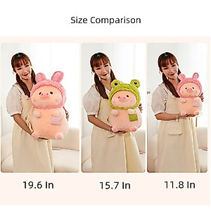 Gujuja 11.8 Inch Pig Plush Pillow Delicate and Lovely Pig Stuffed Animal Simulation Pig Plush Doll Toy for Family,Friends,Girlfriends and Kids