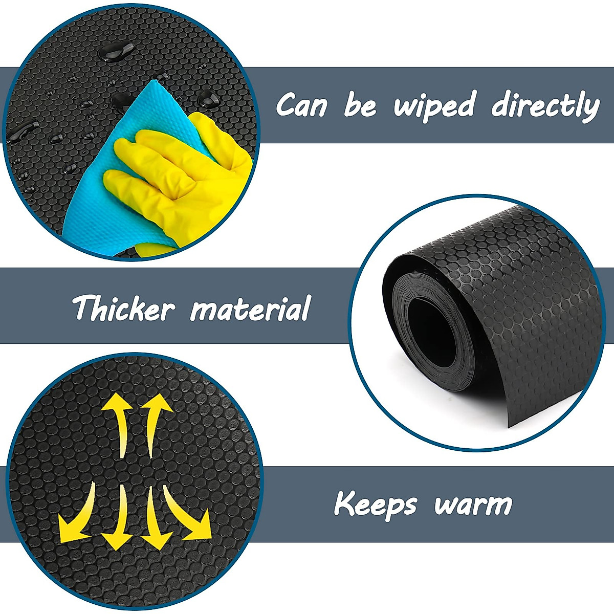 Vodolo Bearded Dragon Tank Accessories, Reptile Terrarium Carpet Substrate for Leopard Gecko, Lizard, Iguana, Snake, Tortoise, Non-Adhesive Reptile Habitat Bedding(Black 79inch)