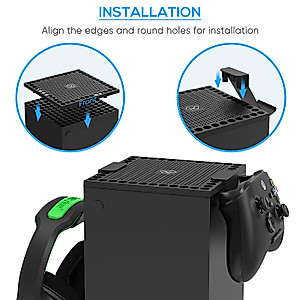 Controller Holder Mount Compatible with Xbox Series X with Dust Filter Cover, YUANHOT Mount for Controllers and Headset with Cooling Fan Filter Dustproof Cover Fan Grills