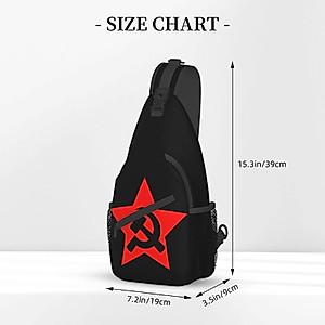 FYCFSLMY Communist Hammer Sickle and Star Flag Cross Chest backpack for Women Men Travel Hiking Camping Casual Travel Shopping Gift