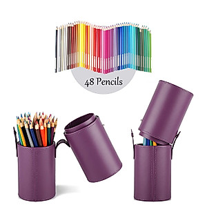 Narwey Makeup Brush Holder Travel Brushes Case Bag Cup Storage Dustproof for Women (Purple)