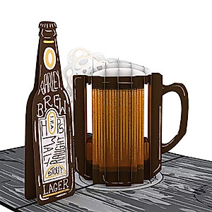 Lovepop Beer Pop Up Card, 5x7 - 3D Greeting Card, Pop Up Birthday Card for Dad, Brother or Friend, Lovepop Father’s Day Card, Retirement Cards for Men