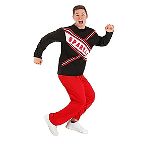 Fun Costumes Men's Saturday Night Live Spartan Cheerleader Costume, SNL Cheer Cosplay Outfit, Male Cheerleader Uniform M Black