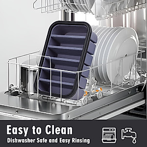 Webake 1/2 Cup Silicone Freezer Tray with Lids, 2 Pack Easy Release Soup Freezer Molds Food Storage Container, Perfect for Meal Prep, Fruits, Soup, Food Storage, Broth, Leftovers