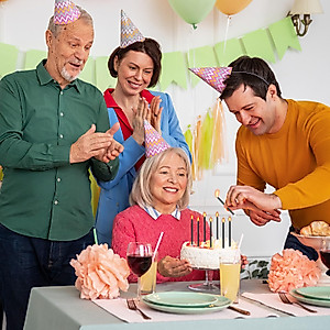 IBLESSU 30 Pcs Long Birthday Candles - Birthday Candles, Cake Candles, Tall Birthday Candles, Party Candles, Cake Candles for Birthday Wedding Black Candles (Black)