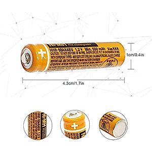 CIEEDE HHR-55AAABU NI-MH AAA Rechargeable Battery for Panasonic 1.2V 550mah 4Pack NiMH AAA Batteries for Panasonic Cordless Phones, Electronics, Remote Controls