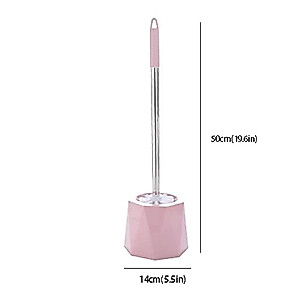 TULSIE Toilet Brush 1Pcs Toilet Brush and Holder Set,Anti-drip Set Toilet Bowl Cleaner Brush,Durable Bristles Deep Cleaning Compact Bathroom Brush Save Space Good Grip Anti-Drip(19.6in X5.5in) (Color