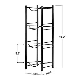 Water Jug Rack for 5 Gallon, Heavy Duty Water Cooler Jug Bottle Holder Save Space Detachable Water Bottle Plastic Glass Carrier Storage Shelf Organizer, 4-Tier, Black