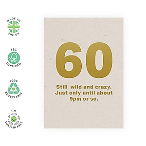 CENTRAL 23 60th Birthday Cards For Women - Funny 60th Birthday Card for Men - Age 60 - Mom Dad Grandad Grandma - Comes With Fun Stickers - Made In The UK