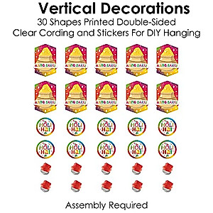 Big Dot of Happiness Holi Hai - Festival of Colors Party DIY Dangler Backdrop - Hanging Vertical Decorations - 30 Pieces