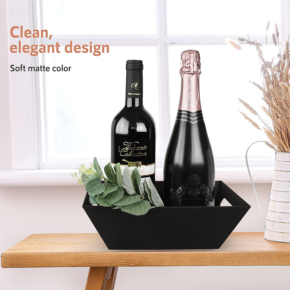 [5 PK] 8x10” Kraft Baskets for Gifts Empty | Wine Gift Basket | Basket with Handles | Small Gift Basket | Christmas,Wedding, Holiday, Anniversary, Display, Montessori | Gift to Impress