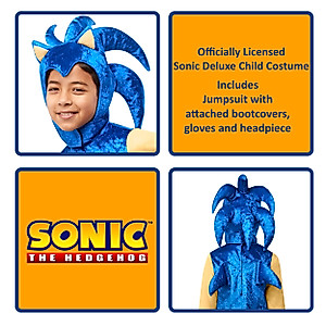 Rubies Child's Sonic Deluxe Costume for Themed Parties and Halloween, As Shown, Medium