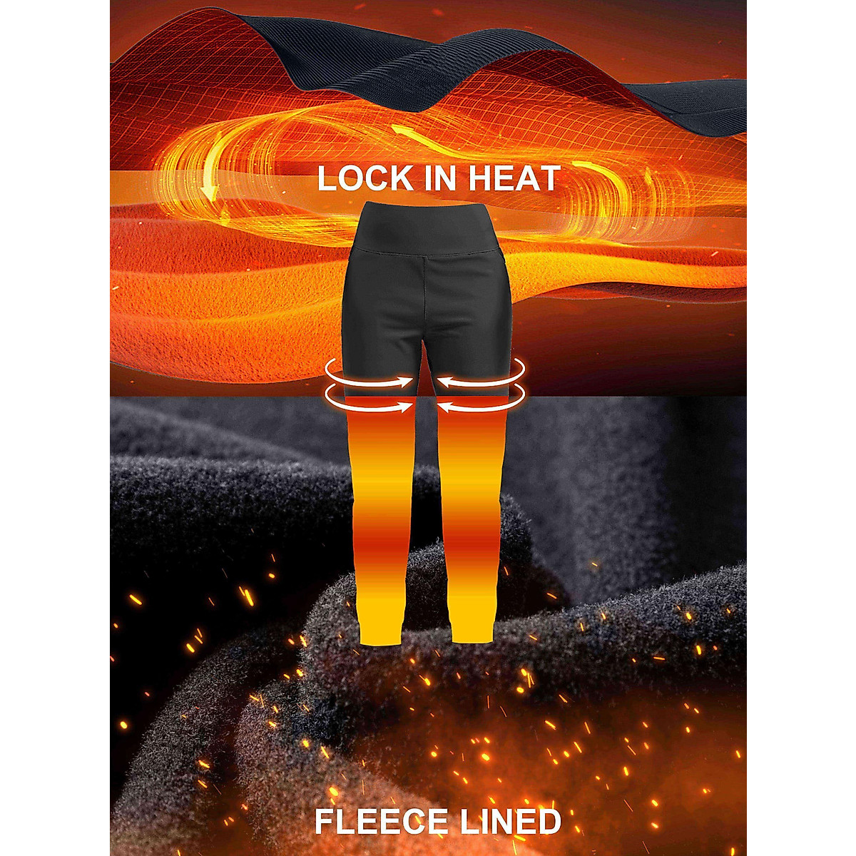 SANTINY Women's Fleece Lined Joggers Water Resistant High Waisted Thermal Sweatpants Winter Pants Hiking Running Pockets(White_M)