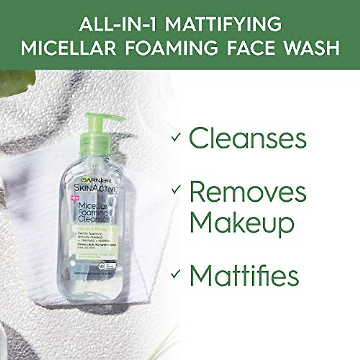 Garnier SkinActive Micellar Foaming Face Wash, For Oily Skin, 6.7 fl oz