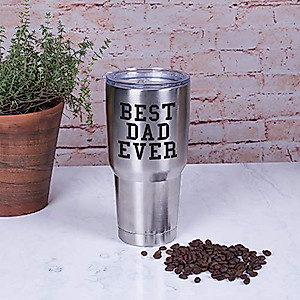 Elanze Designs Best Dad Ever 30 Oz Stainless Steel Travel Mug with Lid