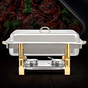 Stainless Steel Chafing Dish Buffet Trays Chafer With Warmer & Lid 63x35x32 cm