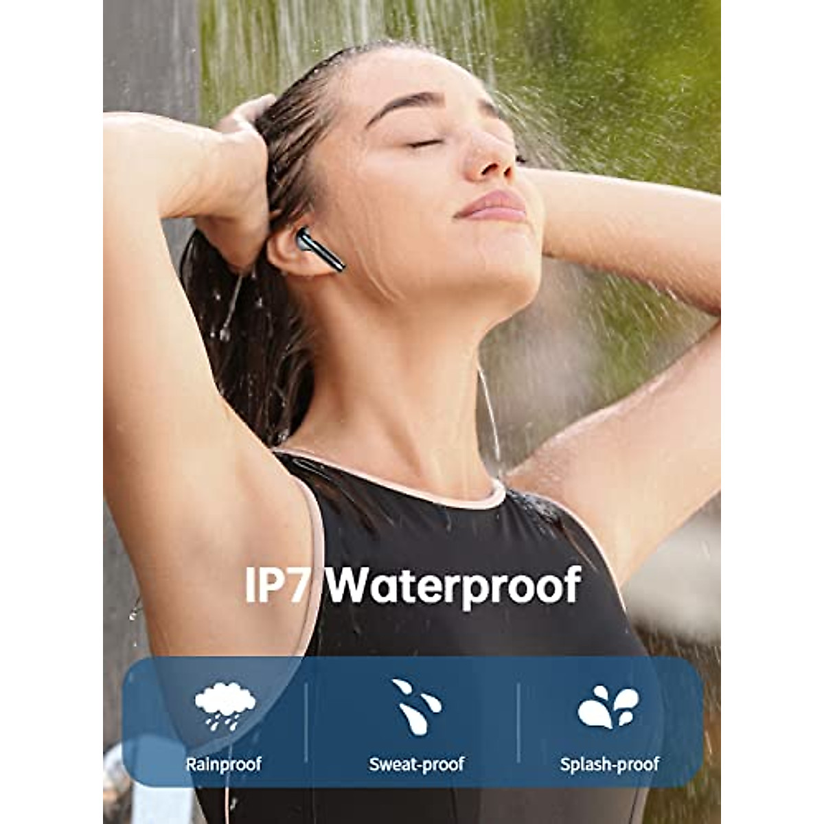 Wireless Earbud Bluetooth 5.3 Headphones with Clear Sound, 40H Playtime, Sport Earbud Touch Control with LED Digital Display, IP7 Waterproof Bluetooth Earphones Built-in Mic for Android iOS Workout