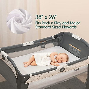 BABELIO Pack n Play Mattress Pad 38" x 26", Quatro-fold Mini Crib Mattress, Portable Foldable Pack and Play Mattress/Baby Play Mat/Playpen Mattress 3 in 1 (Travel Bag Included)
