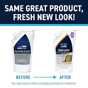 TotalBoat-520605 Halcyon Marine Varnish | Water-Based Polyurethane Wood Finish | Clear Satin UV Protection for Interior and Outdoor Use (Clear Satin, Quart)