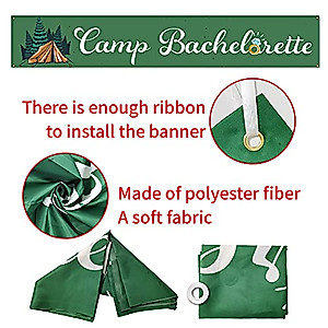 Camp Bachelorette Large Banner Sign Backdrop,Bachelorette Weekend In The Woods Glamping Lake Party Decorations Supplies, Party Decor Lawn Sign Yard Sign 9.8x1.6ft