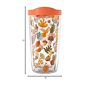 Tervis Awesome Autumn Fall Leaves Made in USA Double Walled Insulated Tumbler Travel Cup Keeps Drinks Cold & Hot, 16oz, Classic