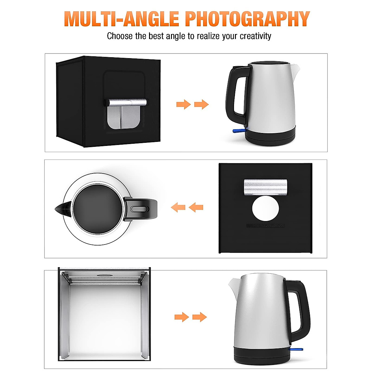 FOSITAN Bi-Color Dimmable Photo Light Box Kit, 32x32 inch/80x80 cm Photo Studio Photography Photo Box Kit 2 Led Light Bars 252 LED Light Beads Tabletop Professional Shooting Tent with 5 Backdrops