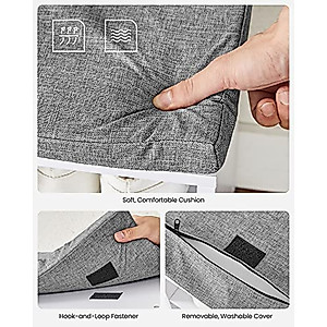 VASAGLE Shoe Bench, Storage Bench, Shoe Rack Bench, Shoe Shelf, Storage Cabinet, 15 Compartments, with Cushion, for Entryway, 11.8 x 41.3 x 18.9 Inches, White and Gray ULHS15WT