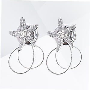 Alipis 2 Sea Fish Pattern Curtain Buckles Drapery Magnet Curtain Hooks for Drapes Back Tie Outdoor Shower Curtain Hook Curtains Nautical Home Decor Magnetic Magnet Hooks Adjustable Strap