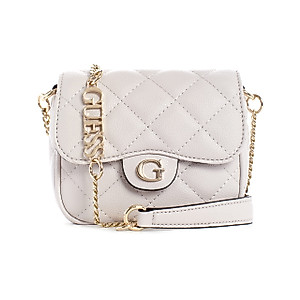 GUESS womens Gillian Mini Crossbody Flap, Stone, one size US