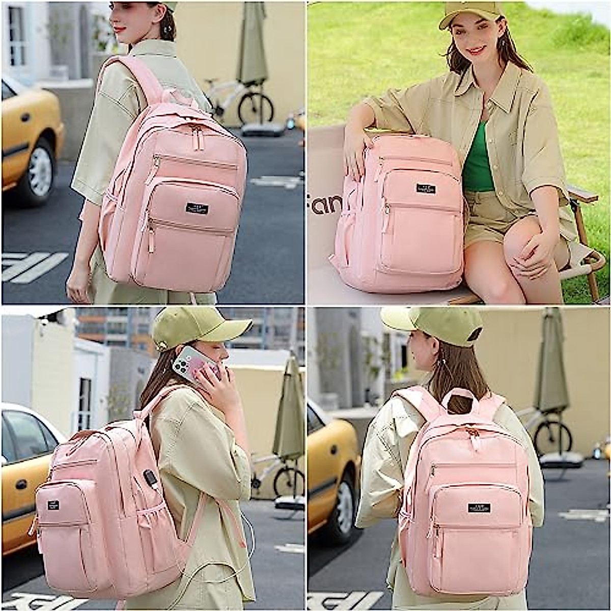 YGR Travel Laptop Backpack, Anti Theft Casual Rucksack Slim Business Laptop Backpack with USB Charging Port, Water resistant College Computer Bag Gift for Women, Men, College, Outdoor Sports, Work