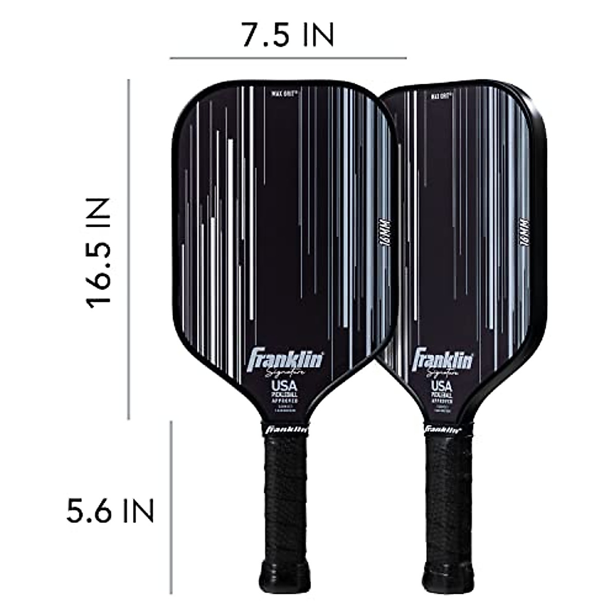 Franklin Sports Pro Pickleball Paddle - Pro Tournament Pickleball Paddle with MaxGrit Technology - Signature Series Signature Pickleball Paddle 16mm - Black