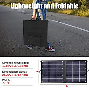 YESPER Foldable 100W Solar Panel Charger, Compatible with Armor PRO Portable Power Station, with Dual USB(USB-A & USB-C) & 18V DC Output(3 Connectors), for Outdoor Camping Van RV Trip