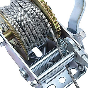 HighFree Hand Winch with 27ft Steel Wire Rope 600 lbs - Hand Crank Winch - Towing Winches for for Boats, Trailers, ATVs - Single Speed