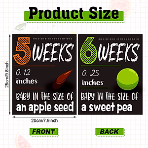 Pregnancy Sign 5 to 40 Weeks Weekly Milestone Belly Bump Tracker Pregnancy Milestone Cards Pregnancy Countdown Chalkboard Calendar Card Weekly Baby Size Photo Prop Gift for Pregnant Women Mom