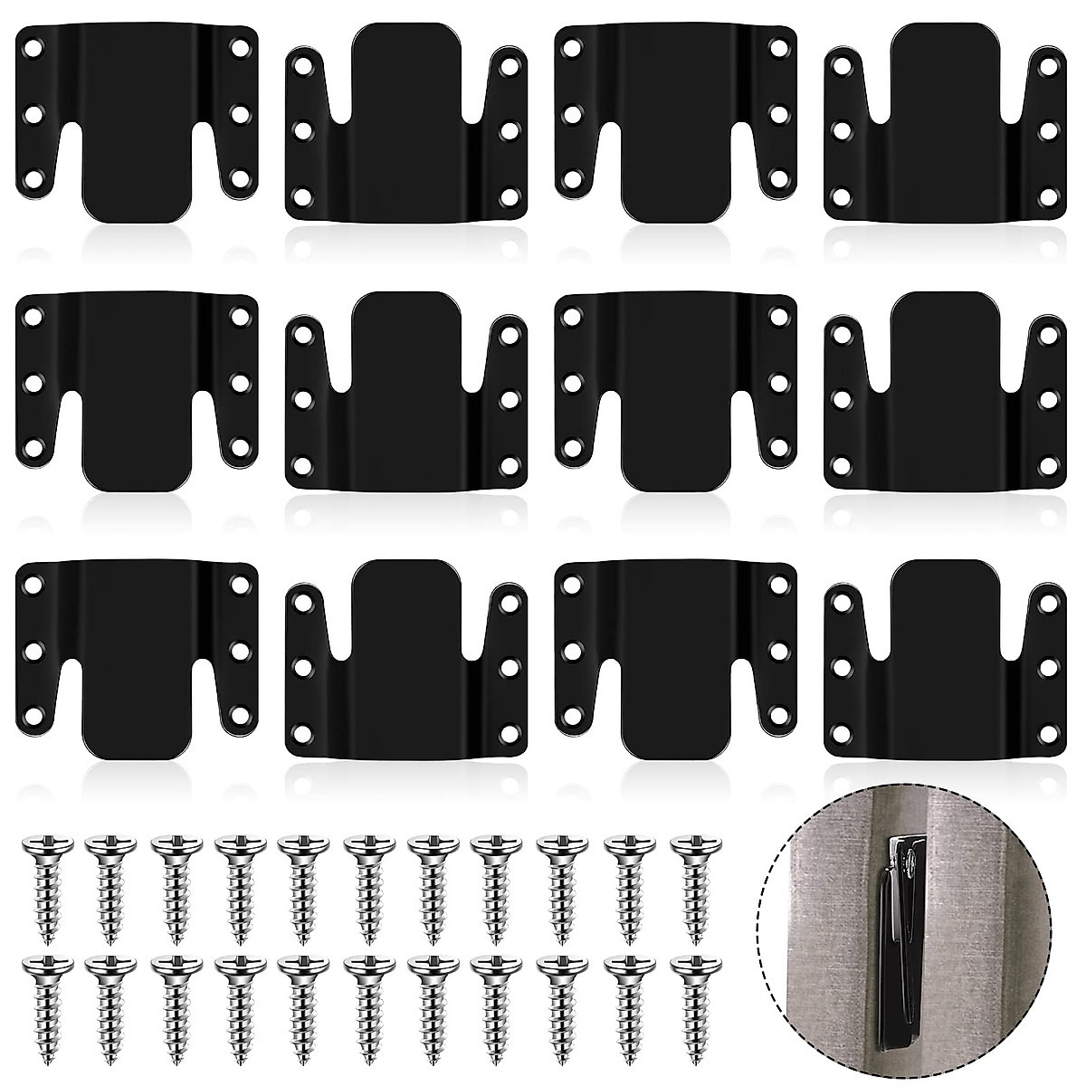 12 Pieces Universal Sectional Sofa Interlocking Metal Couch Connectors Furniture Sectional Connectors Sectional Couch Clips Sofa Replacement Parts Sofa Connector Bracket with 72 Pieces Screws