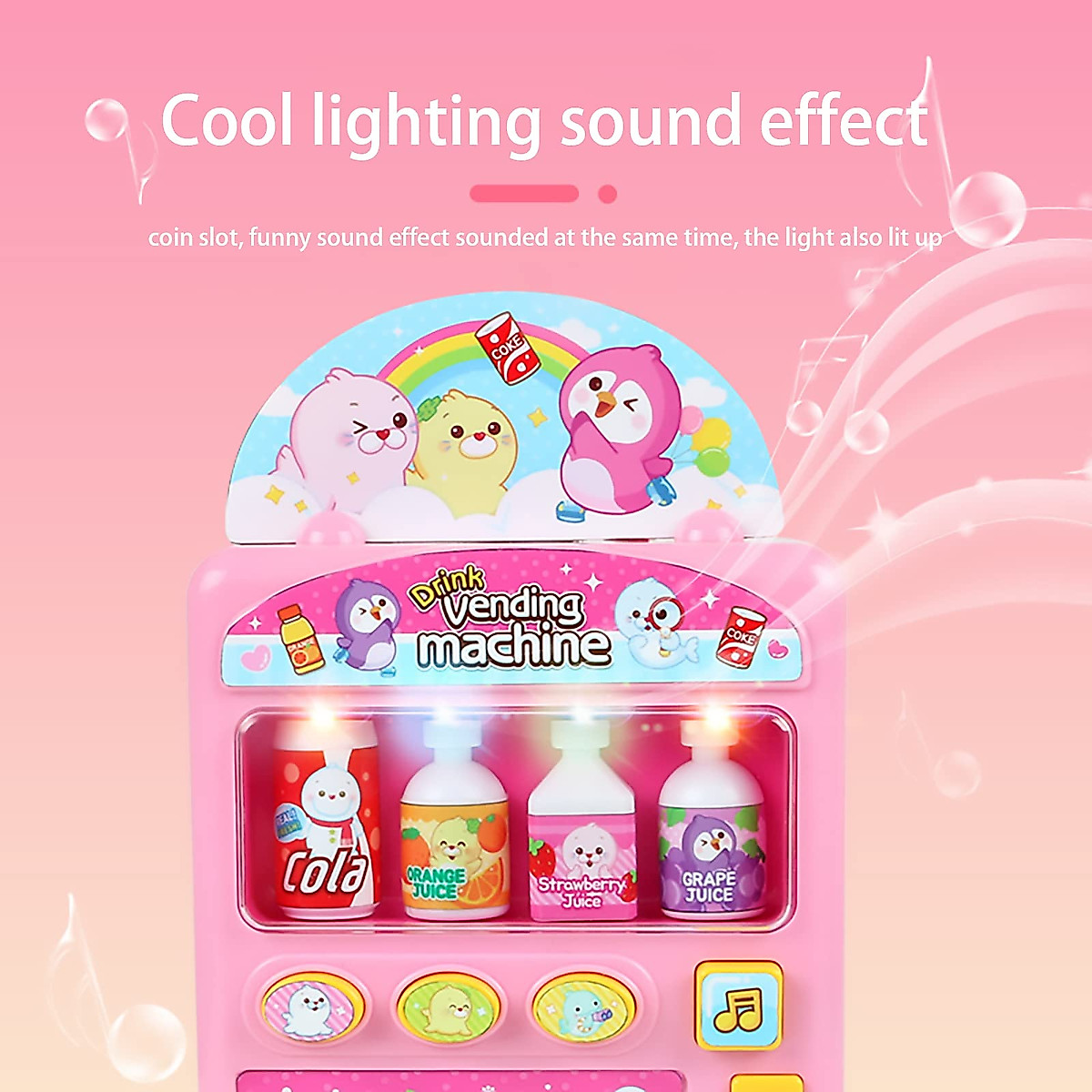 Woleigiao Interactive Drink Vending Machine Toy Pretend Electronic Drink Machines Early Developmental Toy Develop of Life with Music and Light for Boys & Girl