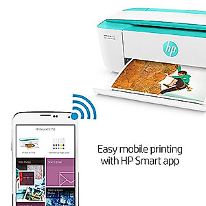 HP DeskJet 3755 Compact All-in-One Wireless Scanner Printer Copier with Wifi Printing, HP Instant Ink, Use for Home and Office Printing, 3 in 1, Built-in Wifi Printers - Seagrass Accent (Renewed)