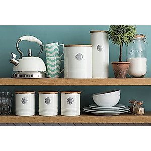 Typhoon Living Airtight Coffee Storage Canister with Bamboo Lid, 1 Litre, Cream