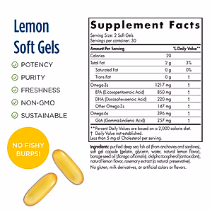 Nordic Naturals ProEPA with Concentrated GLA, Lemon - 60 Soft Gels - 1217 mg Omega-3 + 257 mg GLA - Heart, Neurological & Immune Support, Healthy Skin - Non-GMO - 30 Servings