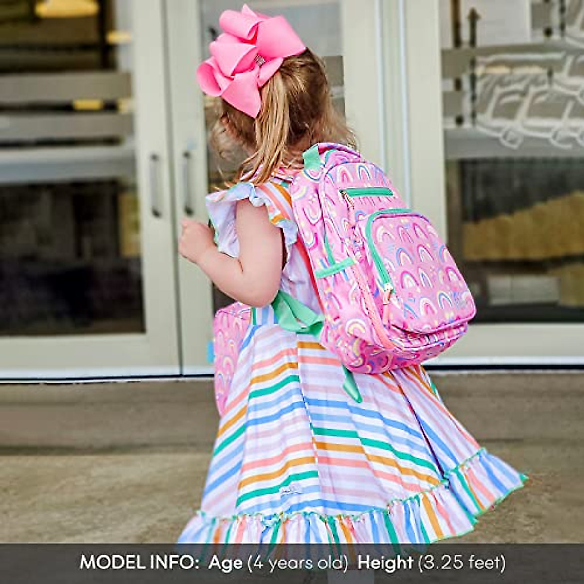 mibasies Toddler Backpack for Girls and Boys 2-4, Preschool Kindergarten Backpack, Cute Kids Backpacks for Girls(Rainbow)