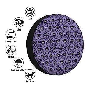 Haunted Mansion Spare Tire Cover Wheel Protectors Cover Weatherproof Sun Protection Tyre Covers,14" 15" 16" 17"