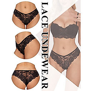 Avidlove Women Tangas Lingerie 4 Pack Lace Hipster Panties Sexy Bikini Underwear Multicolor 3 M